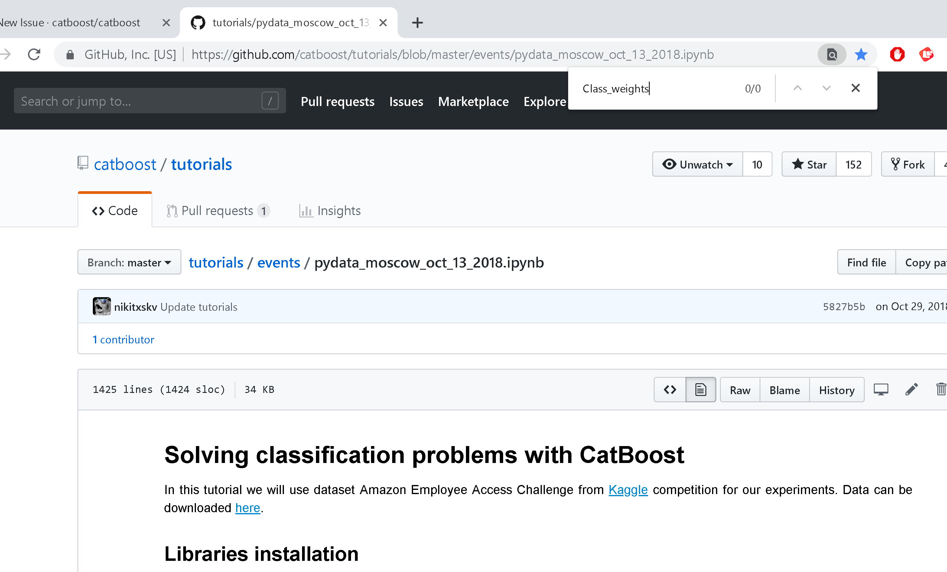is it mistake in tutorial pydata_moscow_oct_13_2018: parameter Class_weights is not used, when ...