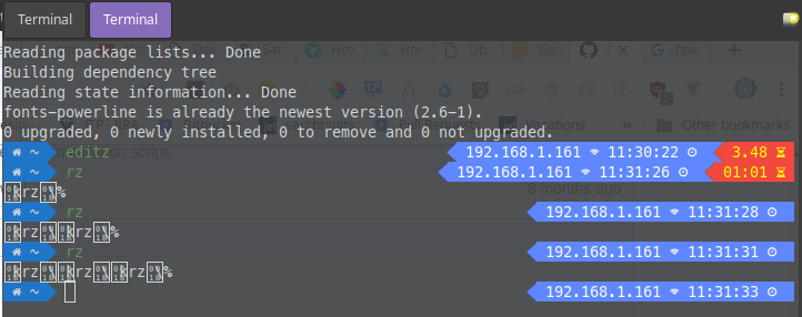 issues with odd symbols only on enter of command · Issue #1123 · Powerlevel9k/powerlevel9k · GitHub