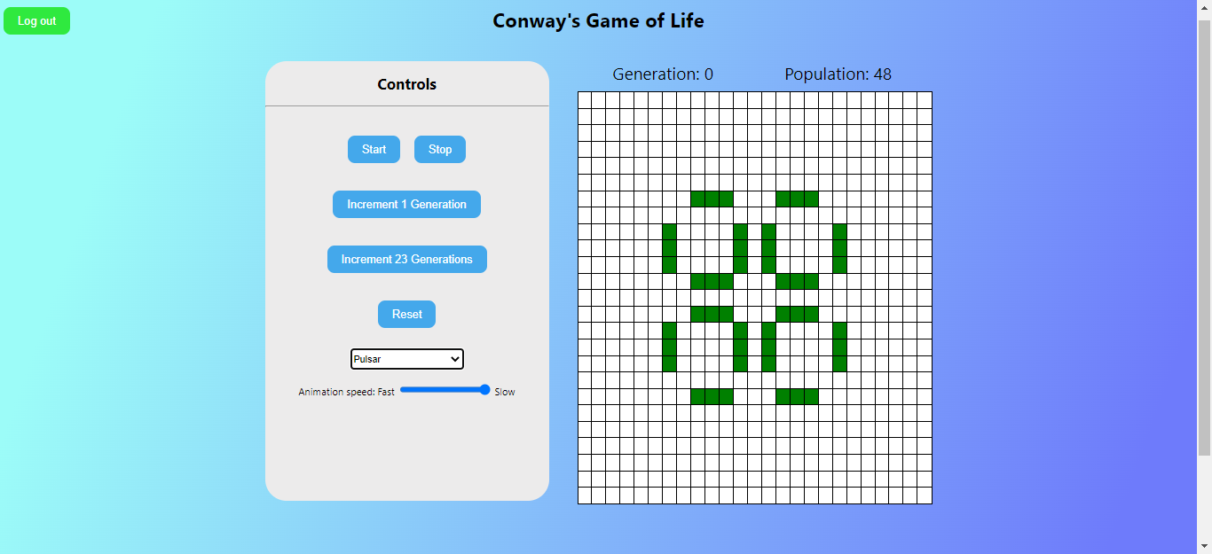 GitHub - minhle28/Conway-s_Game_Of_Life: MySQL-backed login/registration, logout, and diverse ...