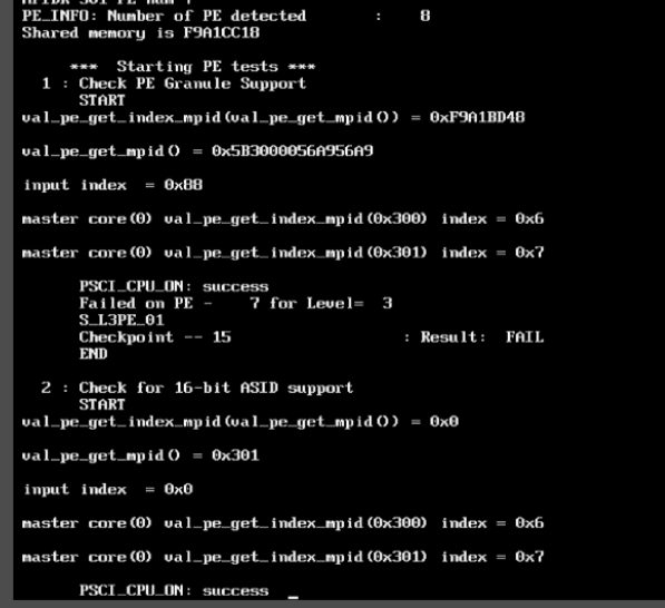 Secondary core cannot get test function vector in val_test_entry ...