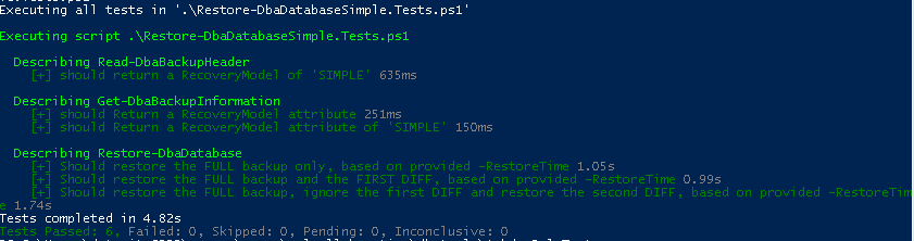 Restore-DbaDatabase fails if source DB was in SIMPLE RecoveryMode and you specify a RecoveryTime ...