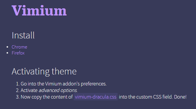 Access to vimium-dracula.css on website · Issue #10 · dracula/vimium · GitHub