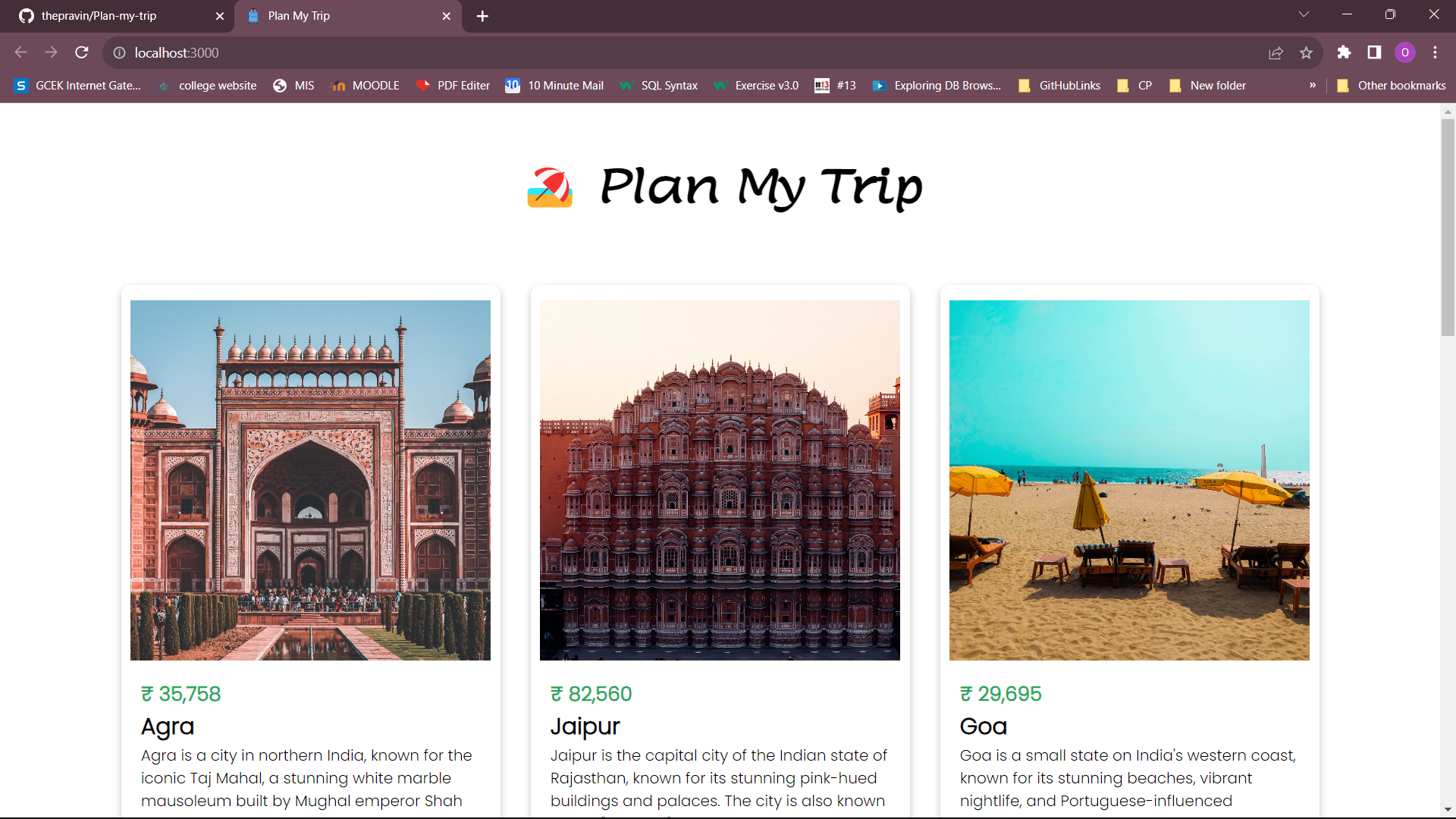 GitHub - thepravin/Plan-my-trip