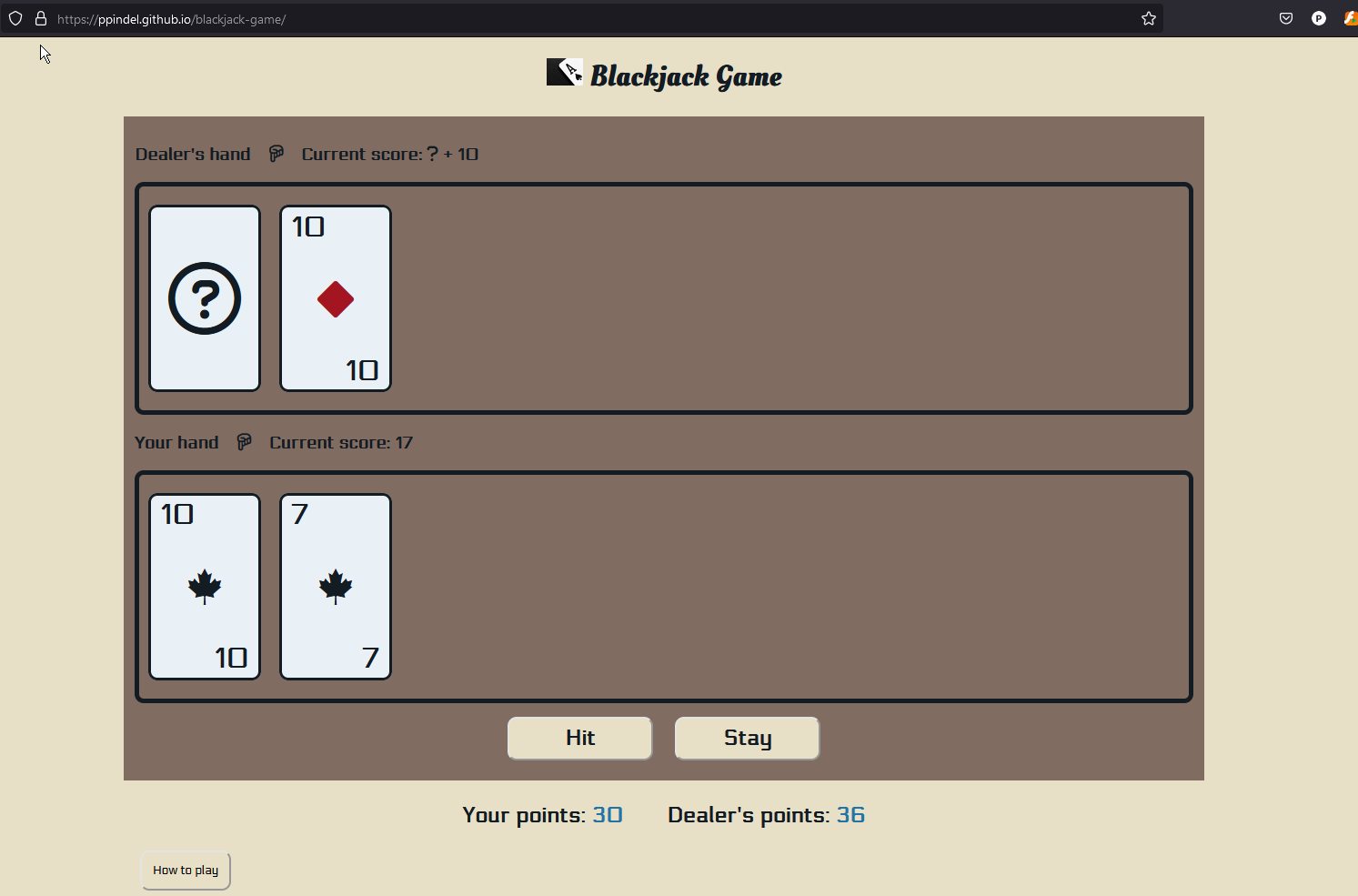 GitHub - PPindel/blackjack-game: Simple blackjack game