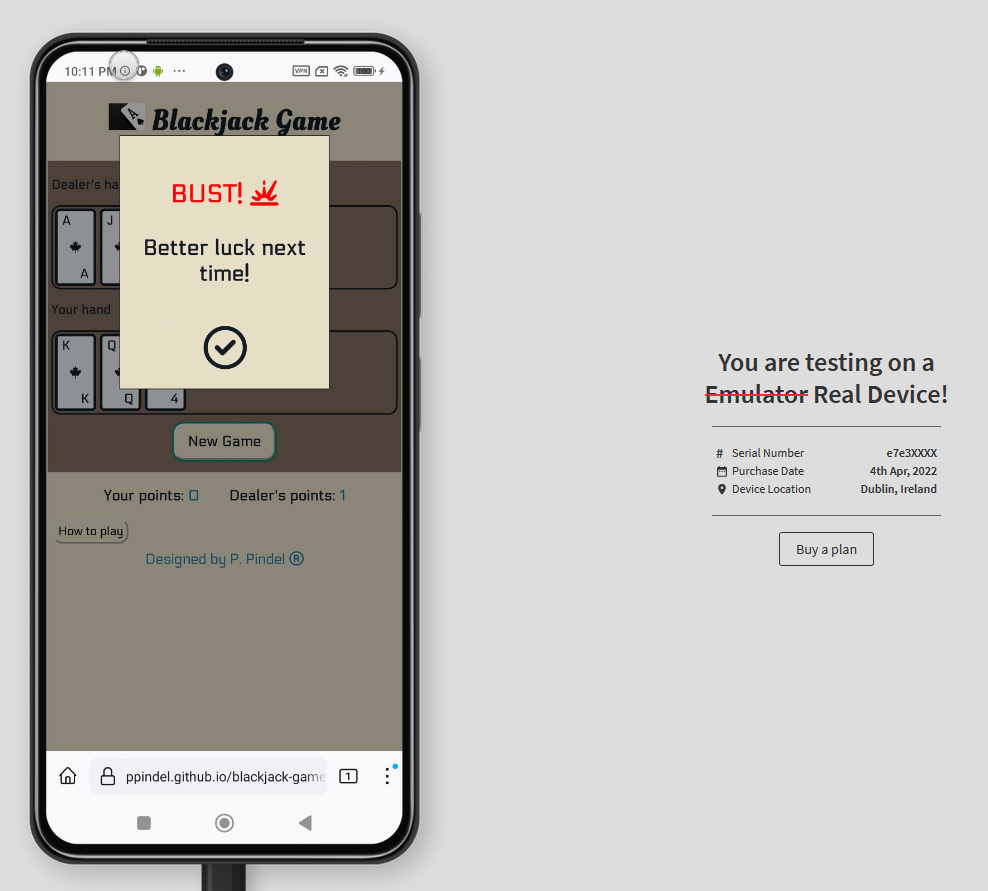 GitHub - PPindel/blackjack-game: Simple blackjack game