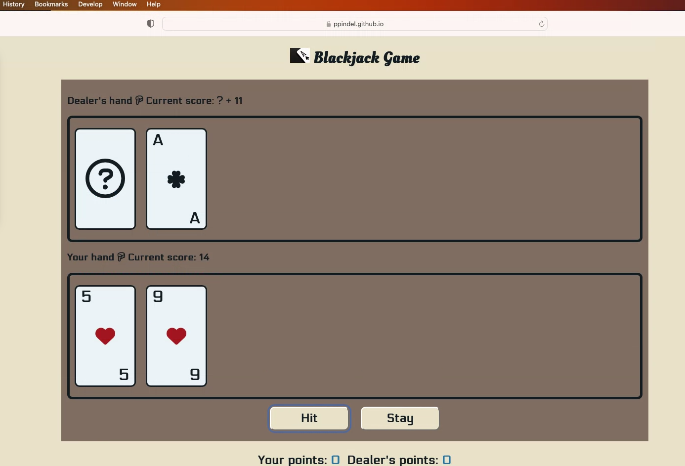 GitHub - PPindel/blackjack-game: Simple blackjack game