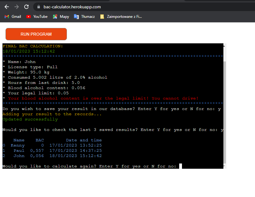 GitHub - PPindel/bac-calculator