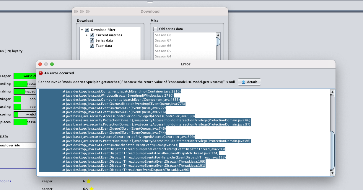 [BUG] NPE on Fixtures download · Issue #1397 · ho-dev/HattrickOrganizer · GitHub