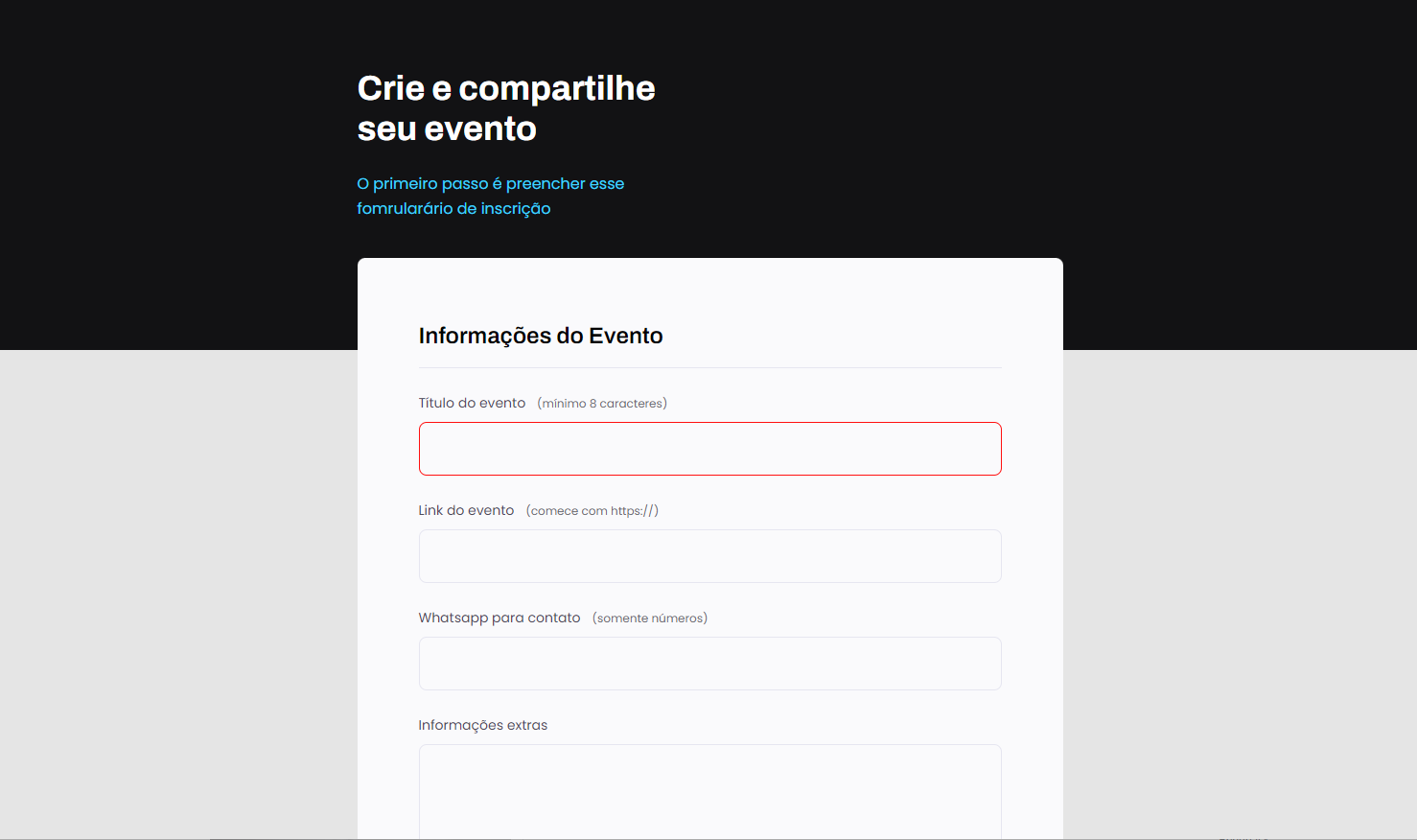 GitHub - Raphael-Phillip/Crie-Seu-Evento: Construction of the first form fully integrated with ...