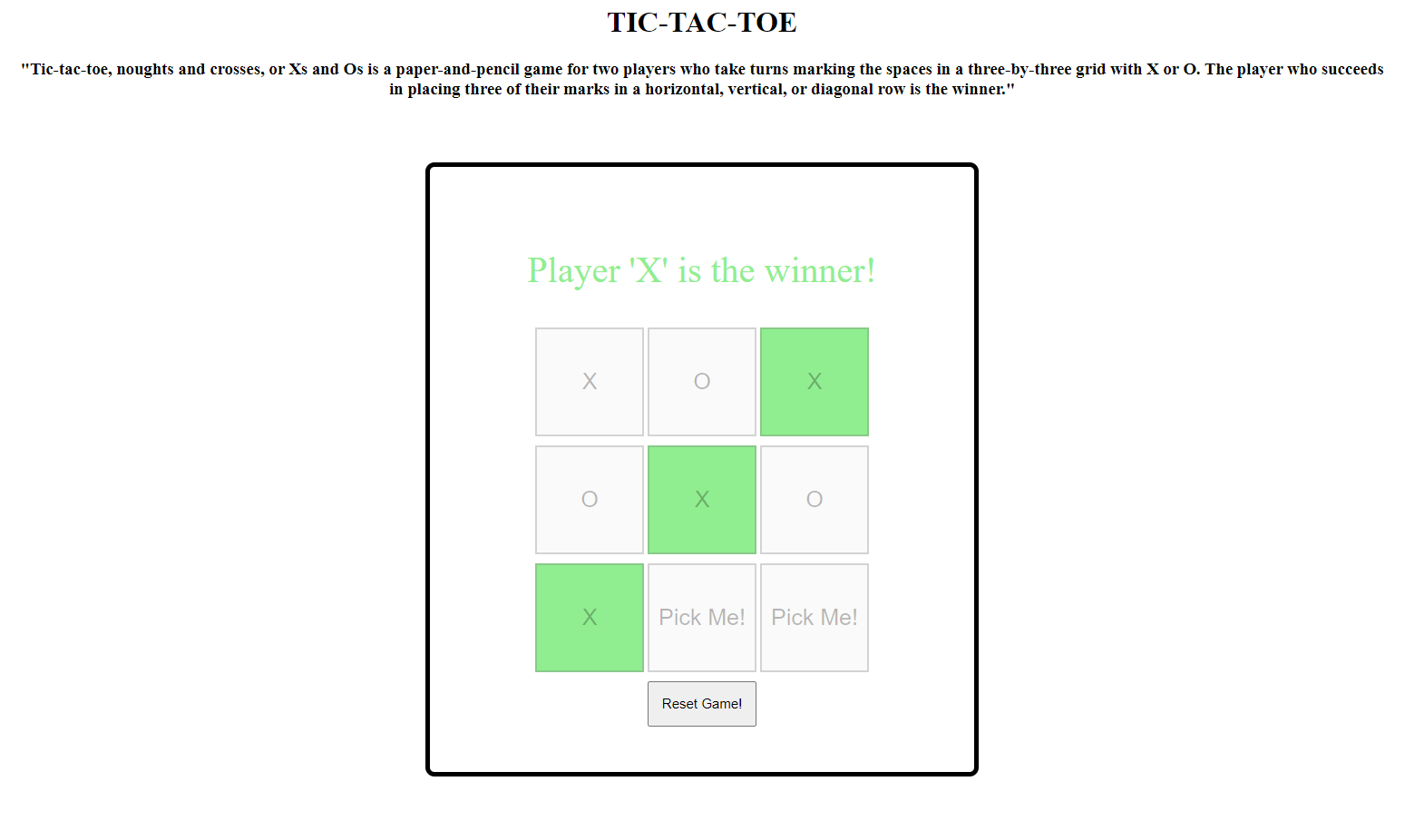 GitHub - BCostin26/Tic-Tac-Toe: Tic-tac-toe, noughts and crosses, or Xs and Os is a paper-and ...