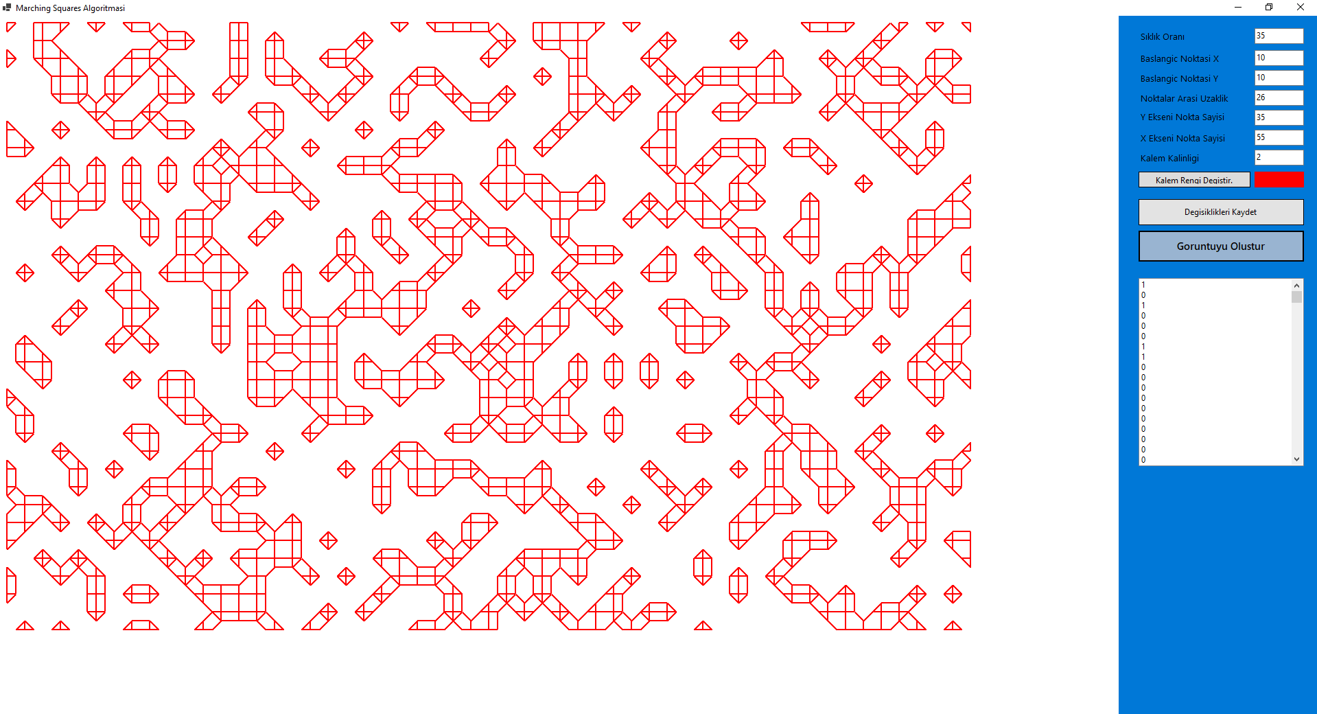 GitHub - FurcanY/MarchingSquares: Marching Squares Algoritmasi ile her seferinde benzersiz sekil ...