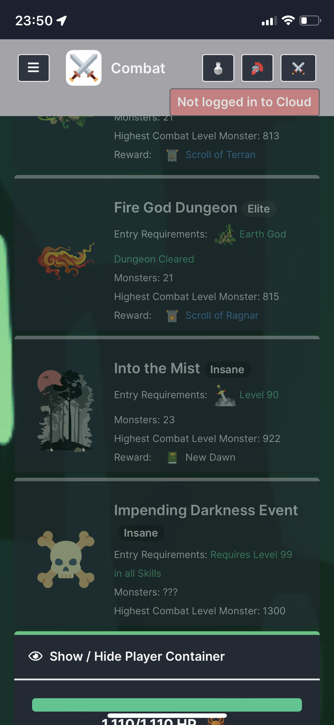 [Bug]: Impending darkness · Issue #2606 · MelvorIdle/melvoridle.github.io · GitHub