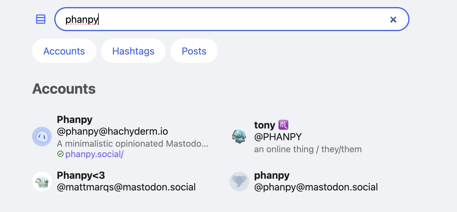 Display following status in accounts search results · Issue #245 · cheeaun/phanpy · GitHub