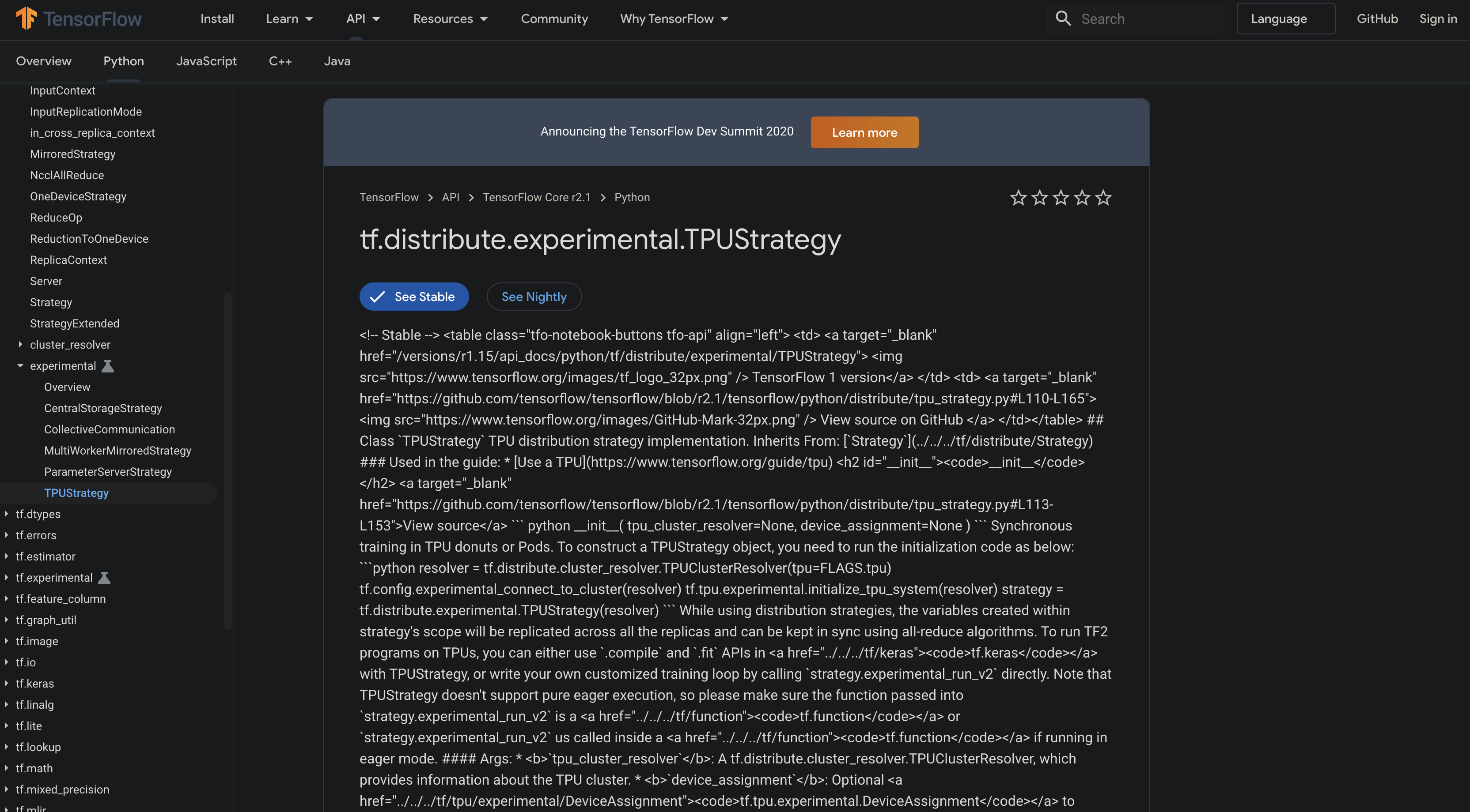 tf.distribute.experimental.TPUStrategy doesn't render Stable correctly · Issue #35712 ...