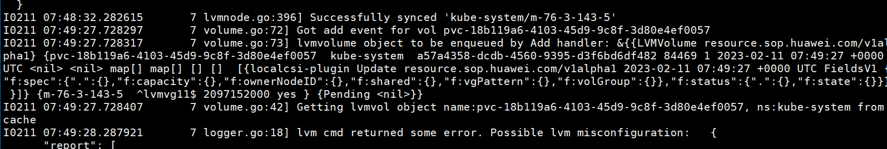 The PVC is created first, and then the VG is created. Why does the PVC ...