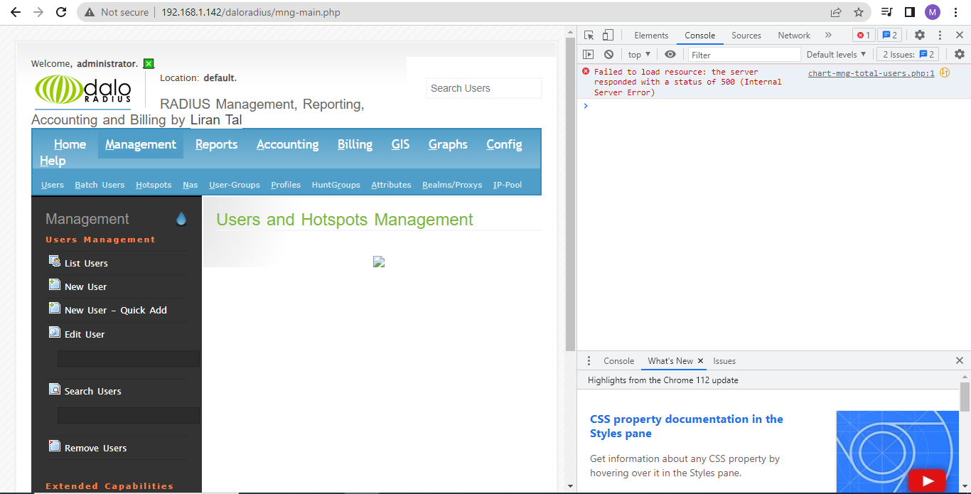 Please Help Daloradius Graph not show · Issue #440 · lirantal/daloradius · GitHub