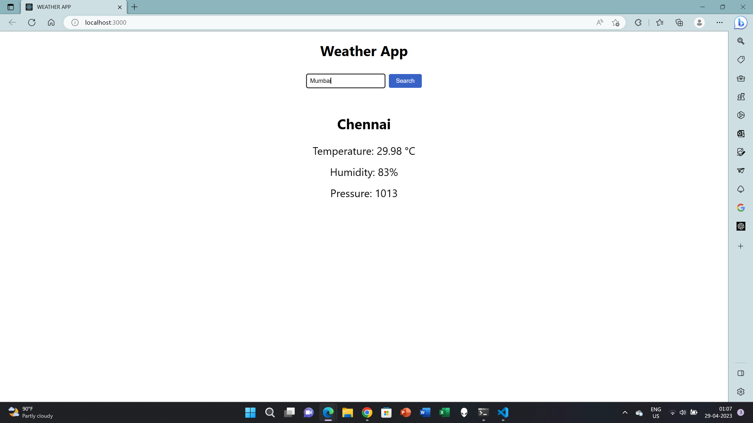 GitHub - ADITYAN0702/OMNIFY_ASSIGNMENT_WEATHER_APPLICATION: Weather Application which shows real ...
