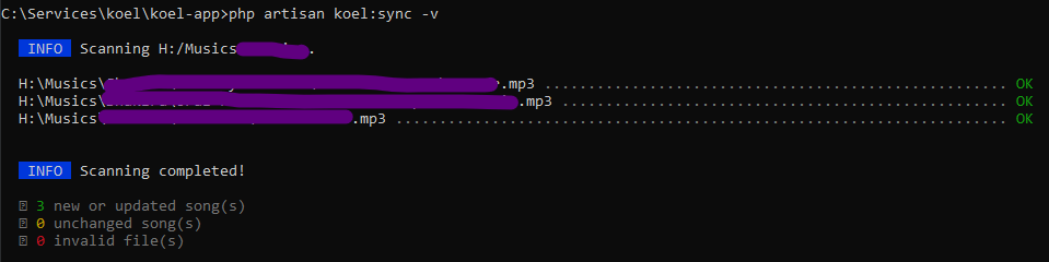 Empty db after scanning · Issue #1507 · koel/koel · GitHub