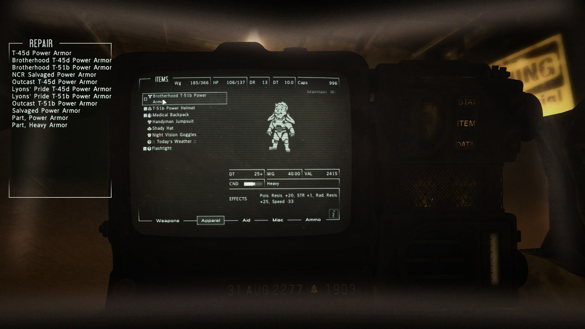 Brotherhood T51 vs T51 PA have different stats · Issue #28 ...