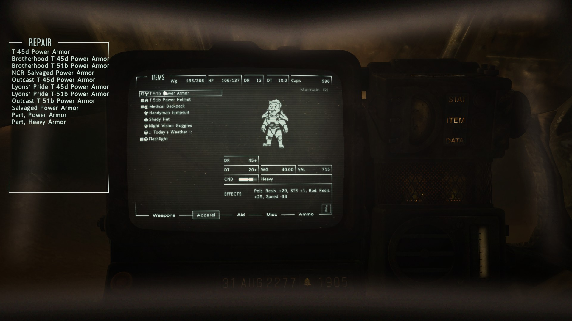 Brotherhood T51 vs T51 PA have different stats · Issue #28 ...