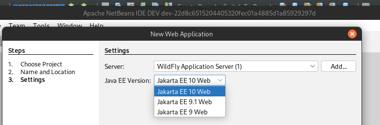 Jakarta EE is not selectable with Wildfly 26 · Issue #3556 · apache/netbeans · GitHub