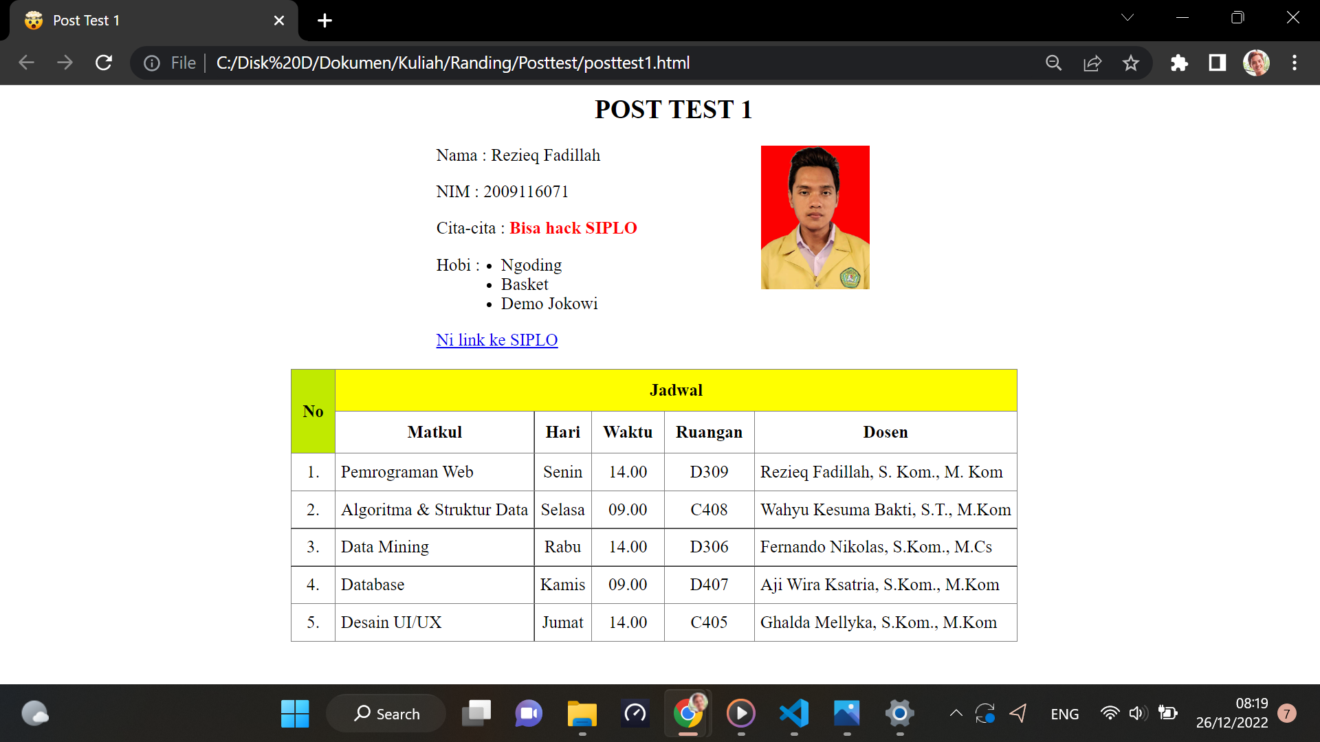 Web Post Test 1 Md At Main Randing Post Test Web Github