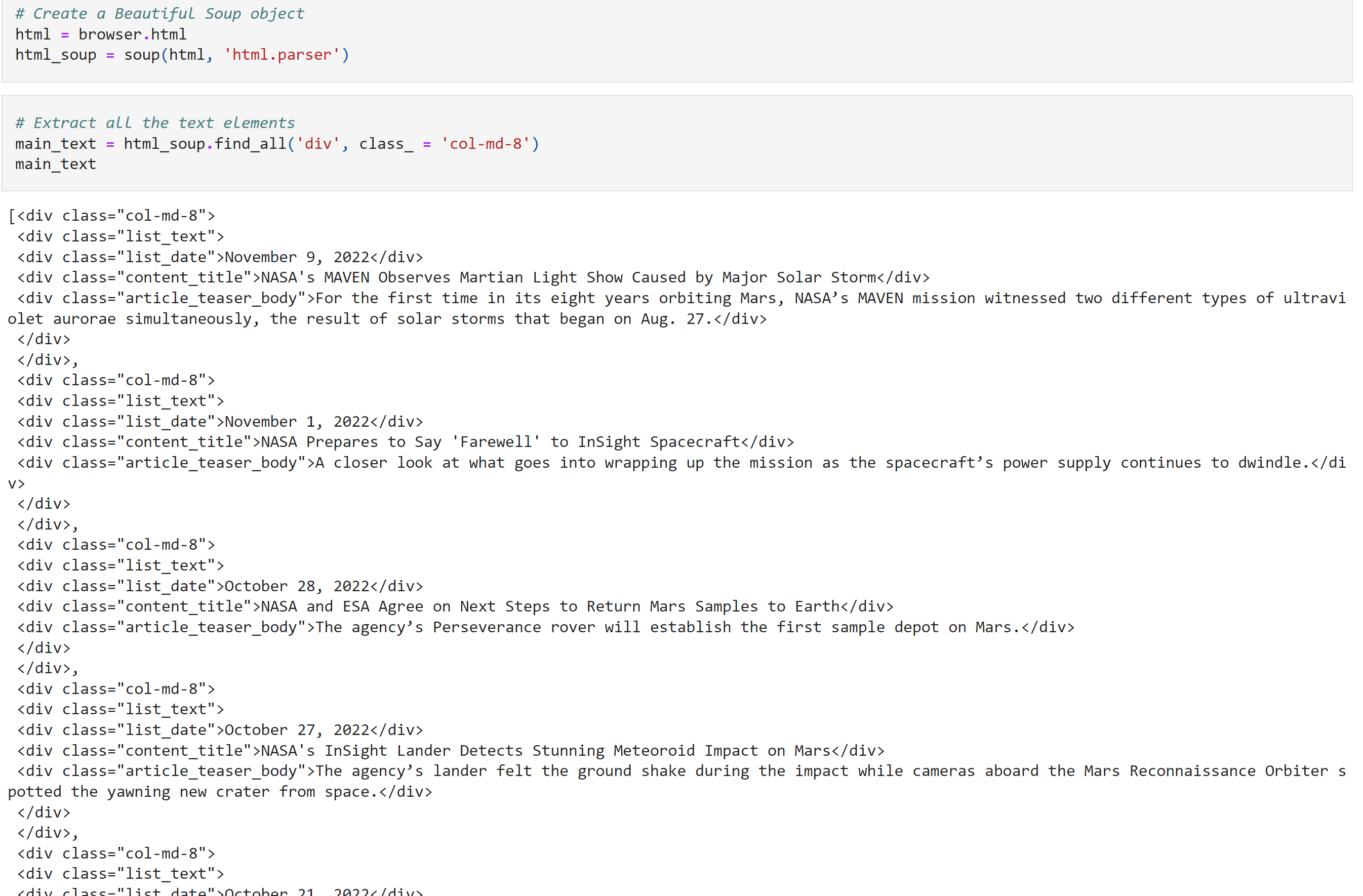 GitHub - brianmslee/Mars-Data-Web-Scrape-and-Analysis: Mars data webscrape utilizing Splinter ...