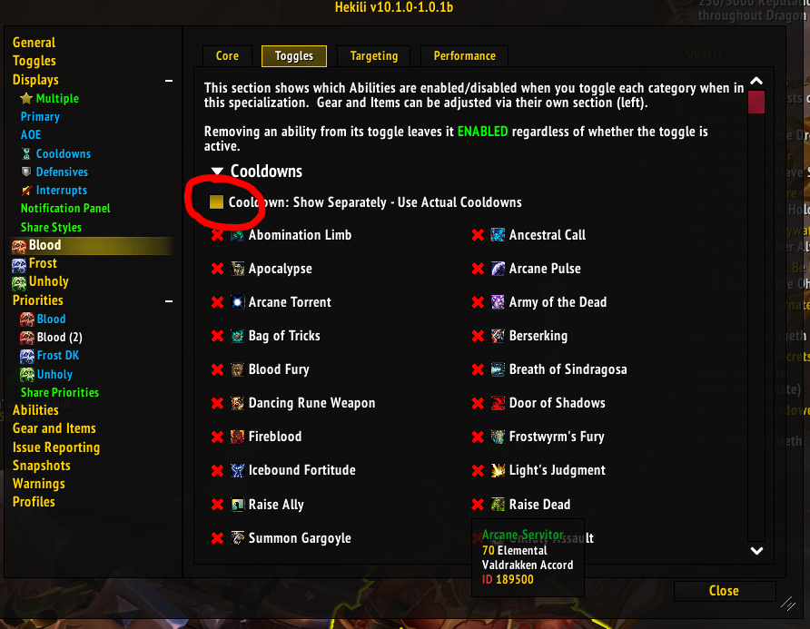 [REC] Blood DK, cooldown.dancing_rune_weapon.remains not updating within the Standard Tombstone ...