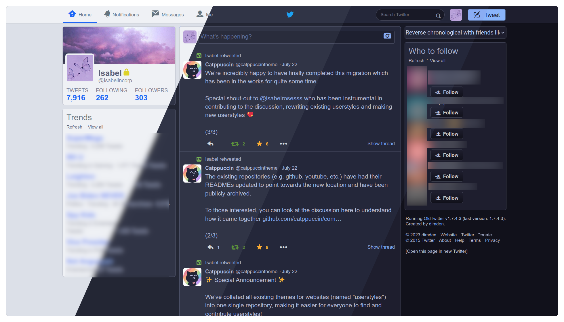 OldTwiiter · Issue #2127 · catppuccin/catppuccin · GitHub