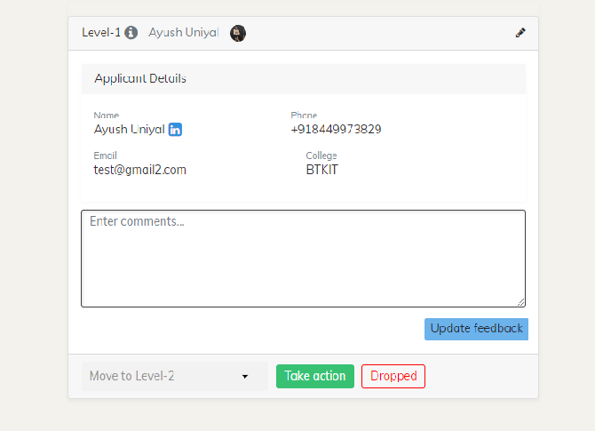 Add Levels/Rounds for CodeTrek Applicants · Issue #2848 · ColoredCow/portal · GitHub