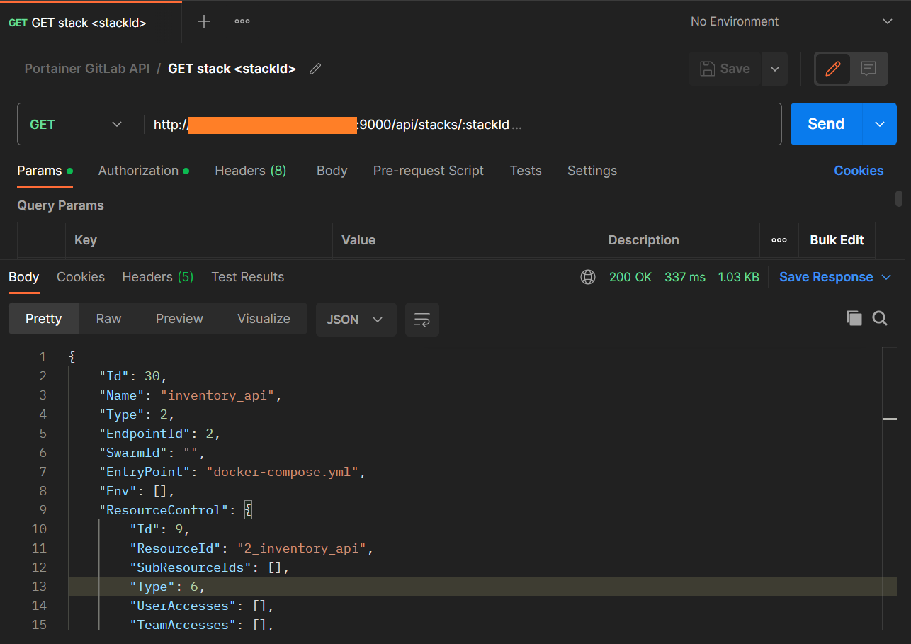 Stack redeploy API error - "Unable to find the environment associated to the stack inside the ...