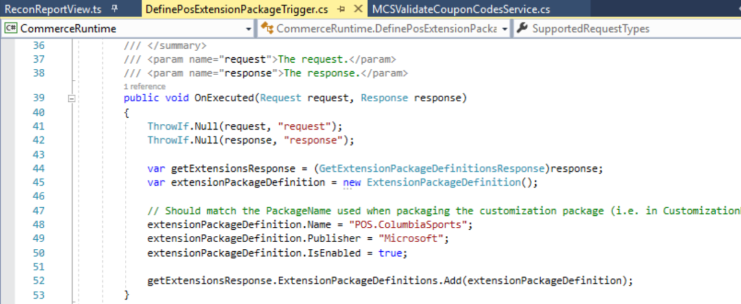how to avoid hardcoding the package name in defineposextension trigger in store commerce · Issue ...
