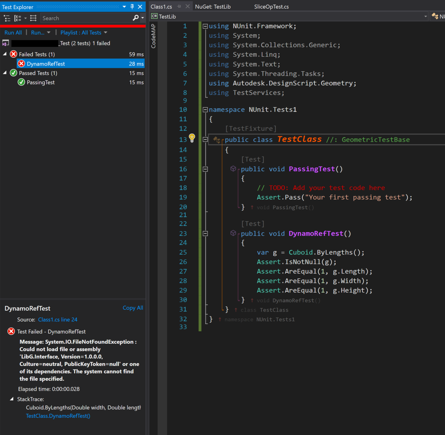 Cannot run unit tests when inheriting from Dynamo TestServices classes ...