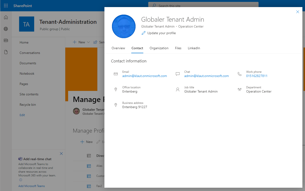 React Manage Profile Card Properties Not Creating Profile Card Entries