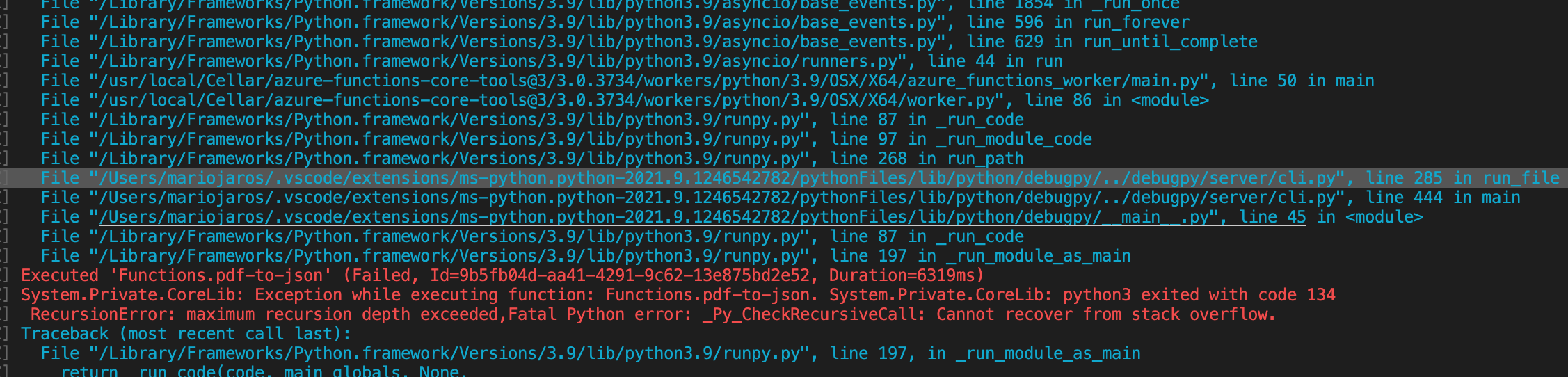 Warning Ignore Page Due To Error Maximum Recursion Depth Exceeded While Calling A Python 9161