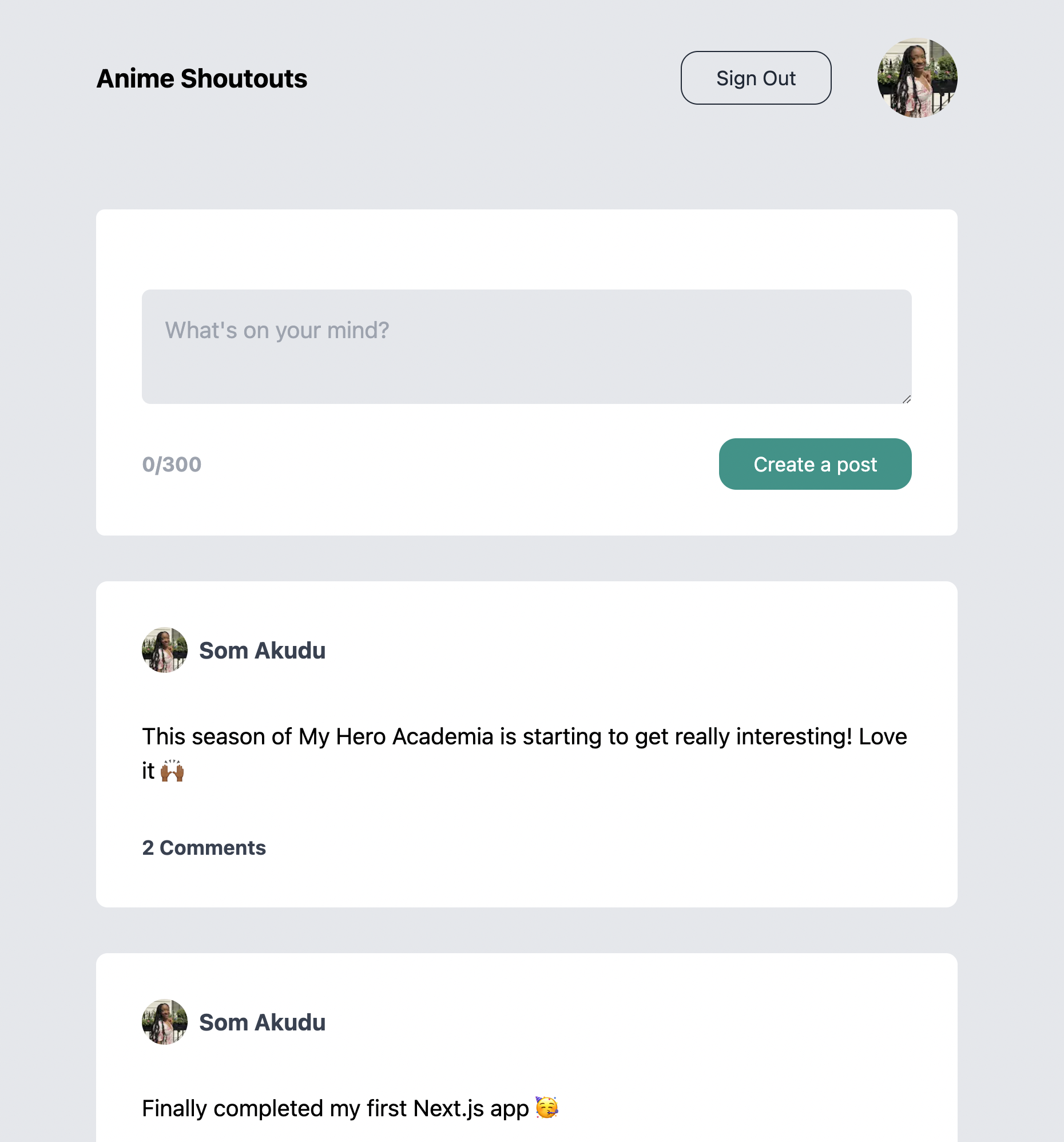 GitHub - somunachima/anime-shoutouts