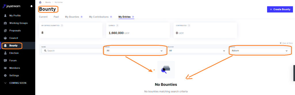 Bounty Search Engine · Issue #3633 · Joystream/pioneer · GitHub