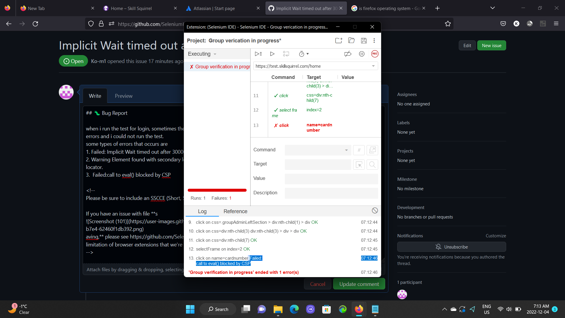 Implicit Wait Timed Out After 30000ms · Issue 1562 · Seleniumhqselenium Ide · Github