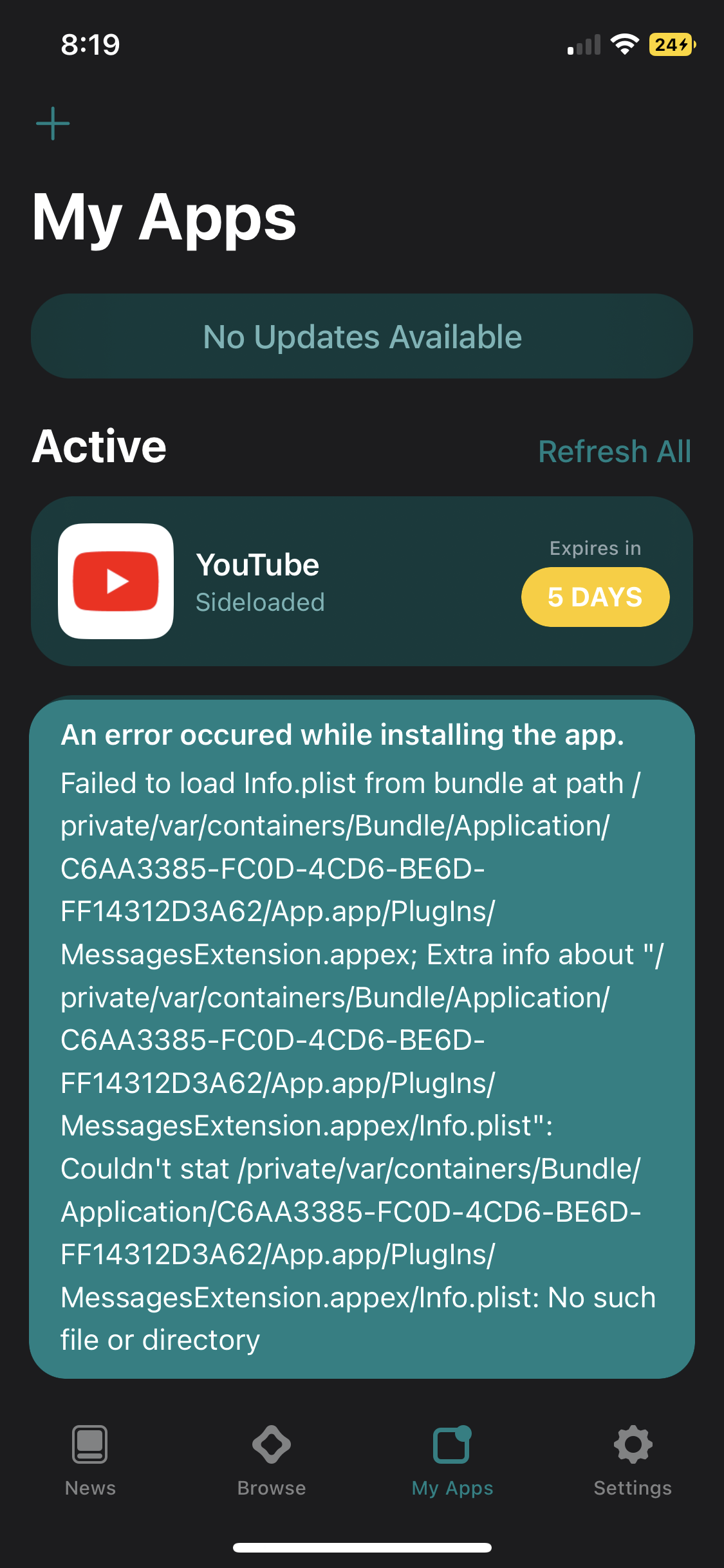 Apps can’t be deactivated after installing without extensions. · Issue #1061 · altstoreio ...