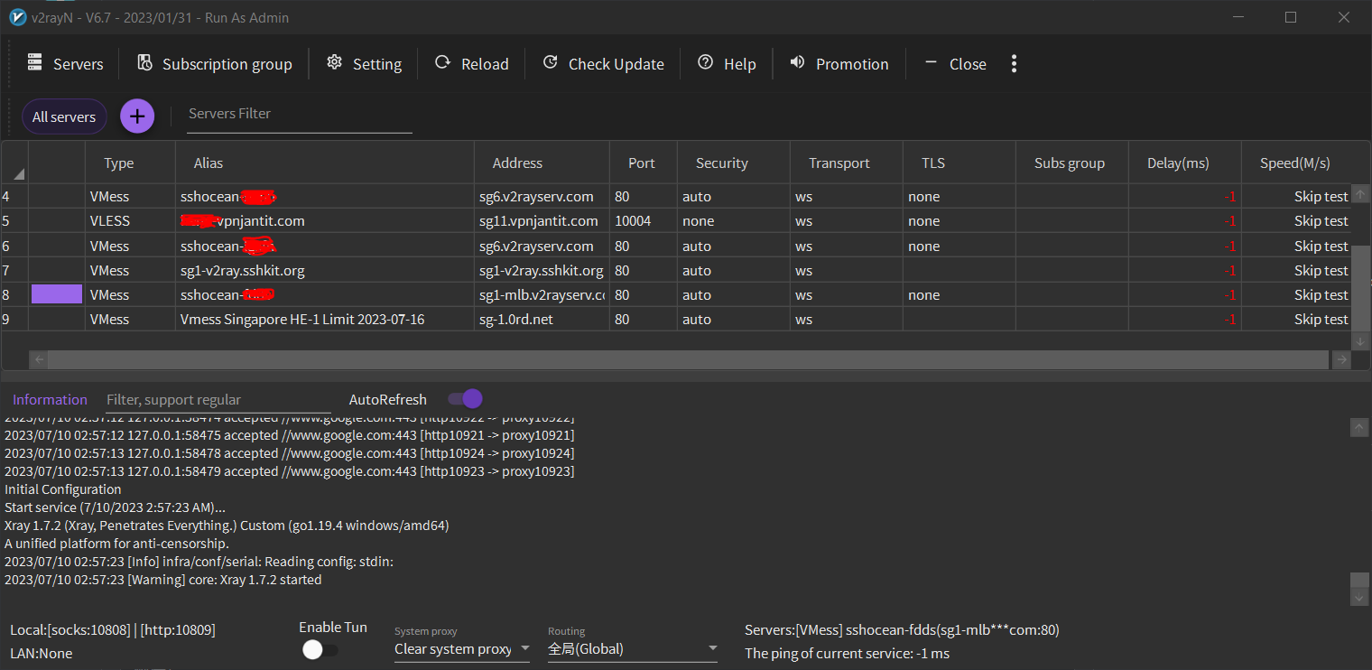 Bug Server Real Delay 1ms · Issue 4069 · 2dustv2rayn · Github 