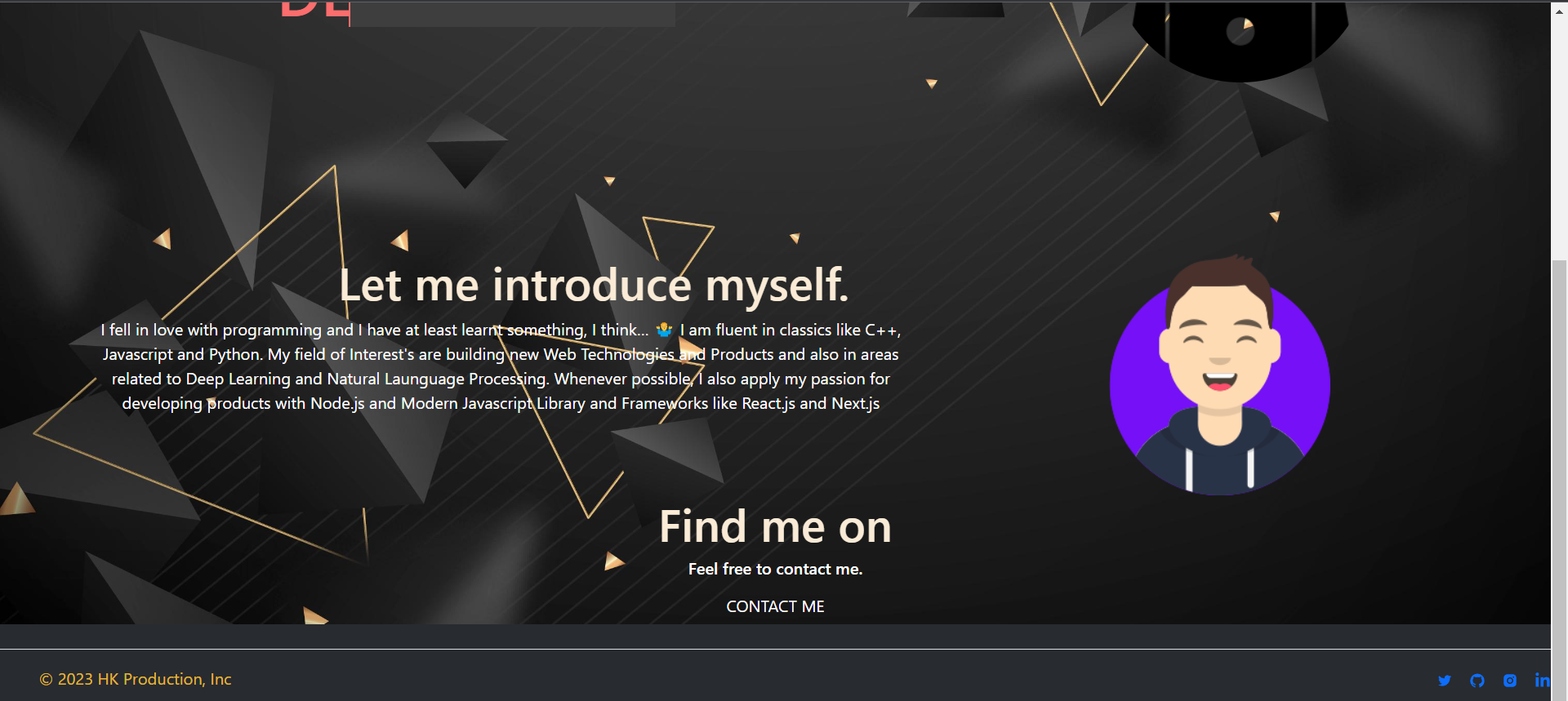 GitHub - Harshkrsingh05/Portfolio: this is a personal portfolio where ...