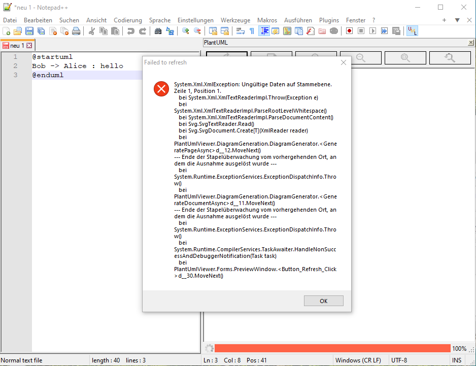 Exception when trying to show preview · Issue #8 · Fruchtzwerg94/PlantUmlViewer · GitHub