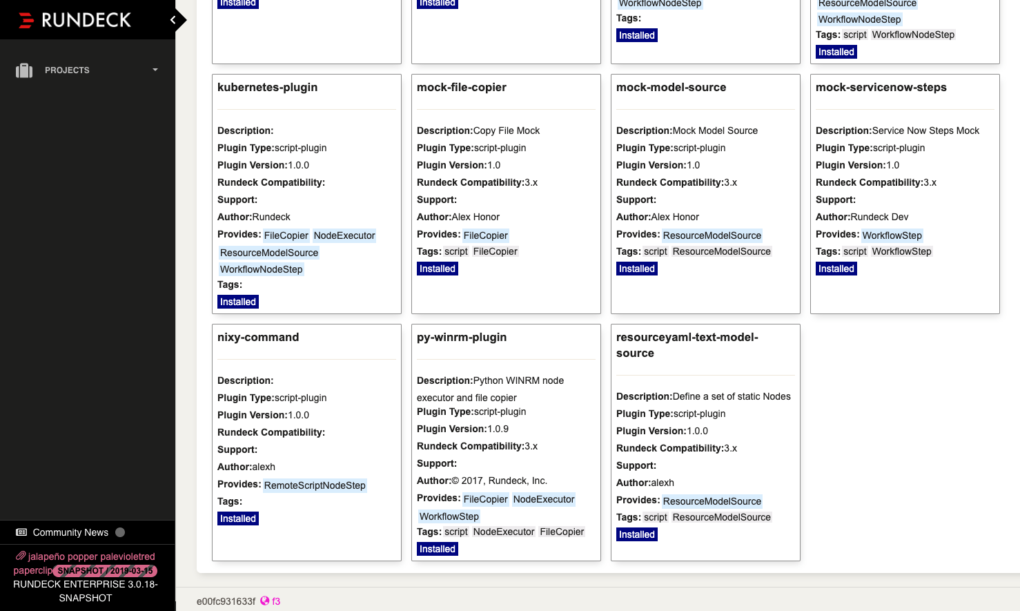 Enhancement Request: Search for installed plugins · Issue #4636 · rundeck/rundeck · GitHub