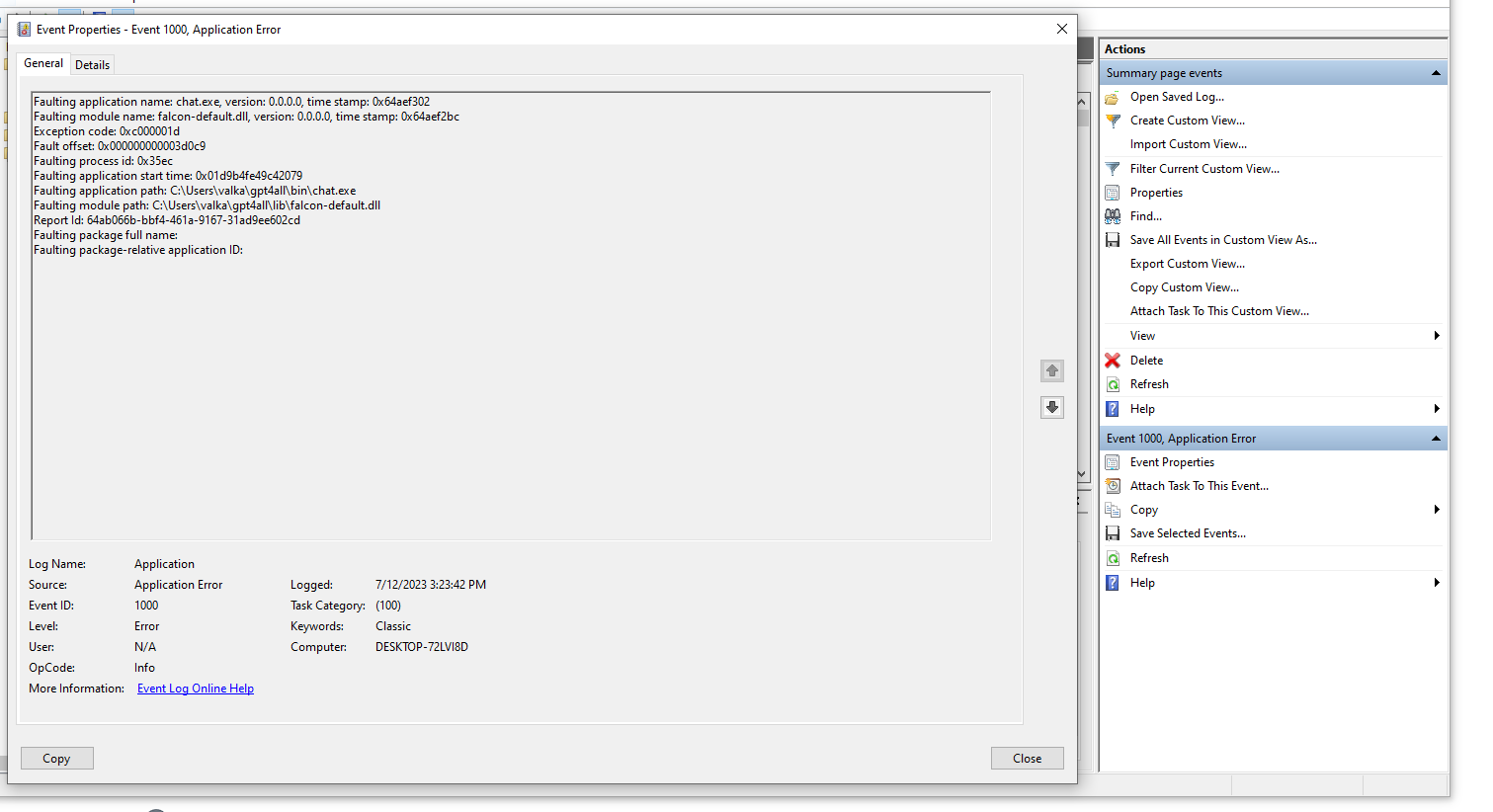 Crash after loading language model · Issue #1175 · nomic-ai/gpt4all · GitHub