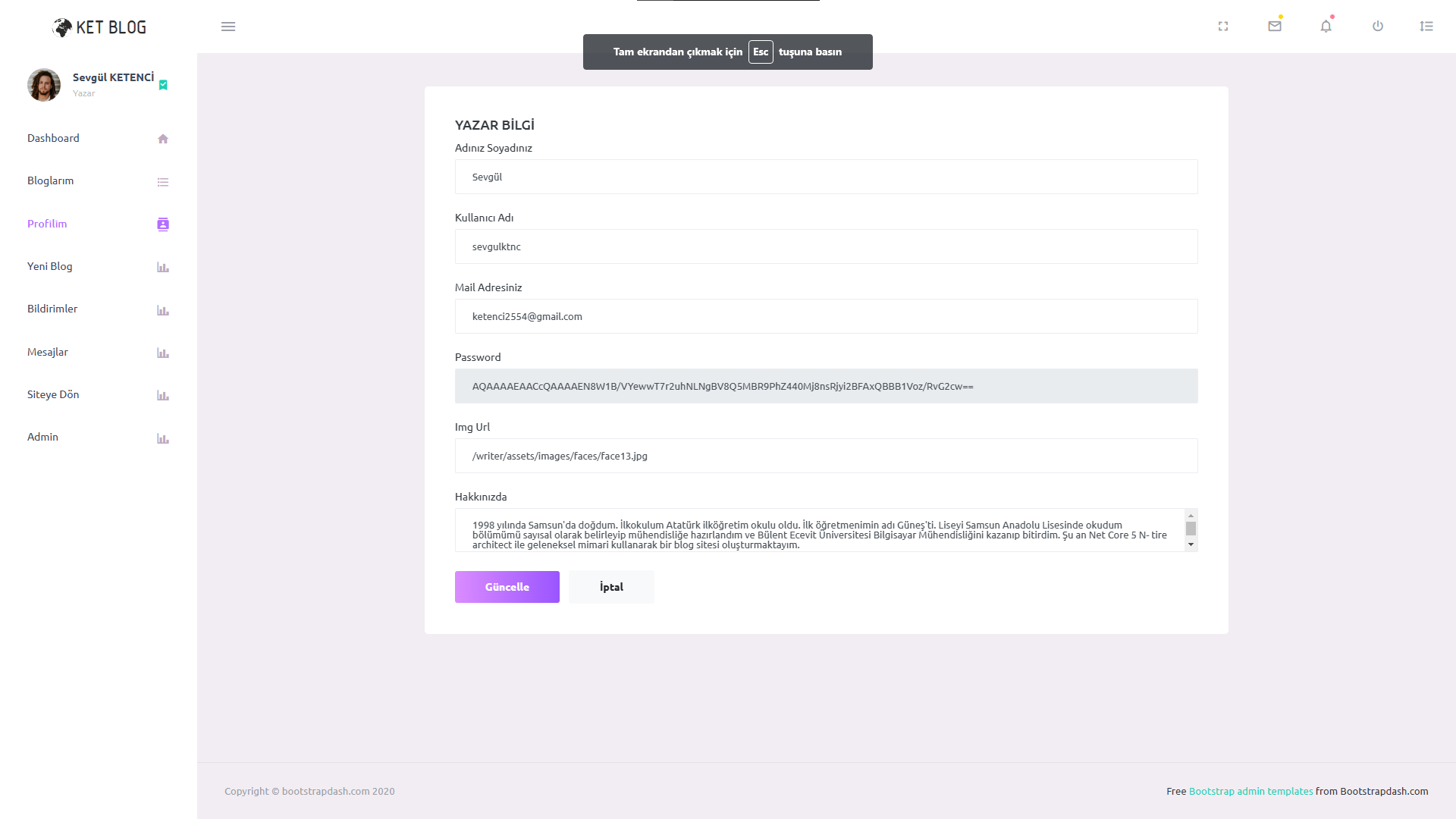 GitHub - Sevgulketencii/Blog-Project