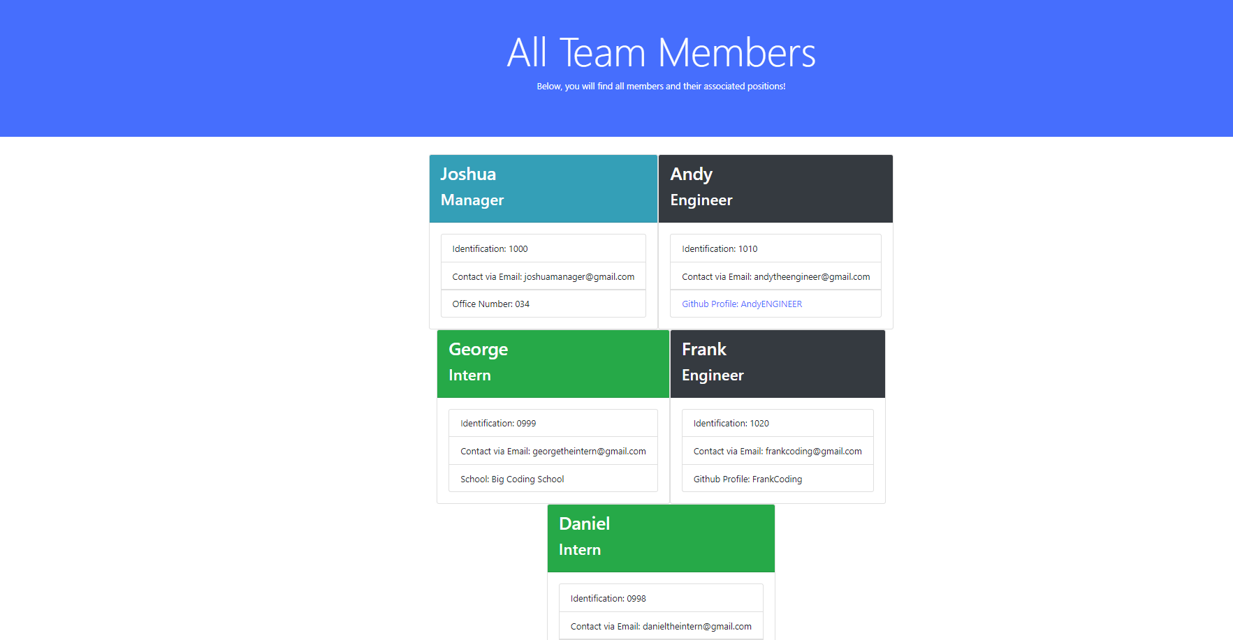 GitHub - JoshuaOrlandoR/Challenge-10-Team-Profile-Generator: For the tenth Bootcamp project, we ...