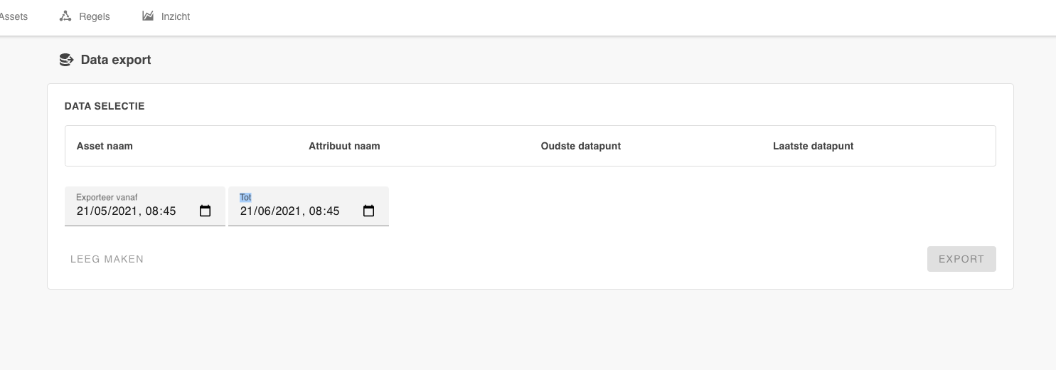 Data export page V1 · Issue #405 · openremote/openremote · GitHub