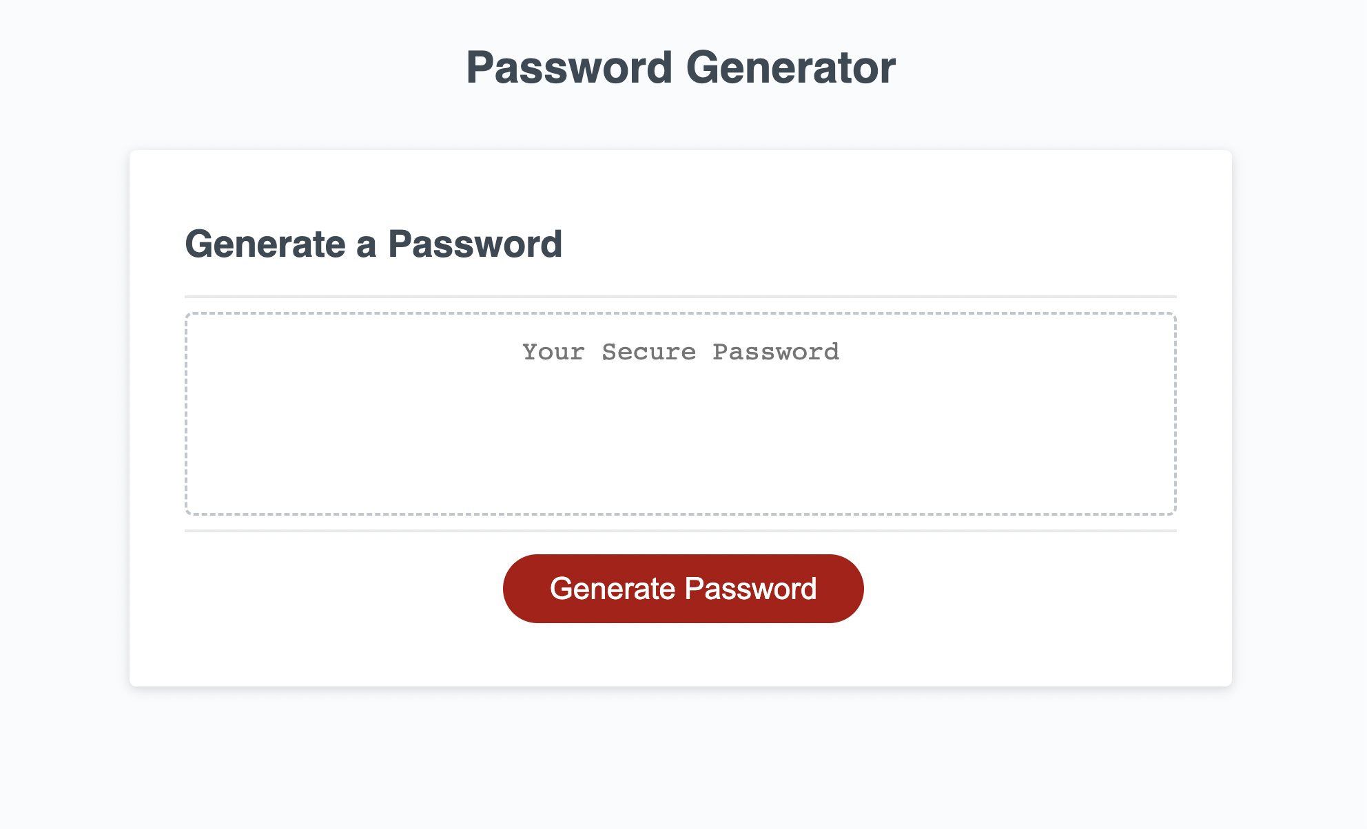 Github Yasmeinyang Password Generator