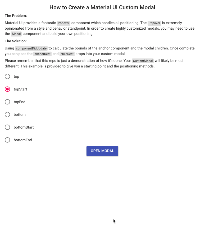 GitHub - brandonhall/material-ui-custom-modal: Demonstration of How to ...