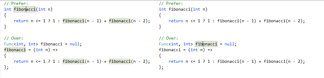 Bad highlighting in VS style options preview · Issue #25573 · dotnet ...